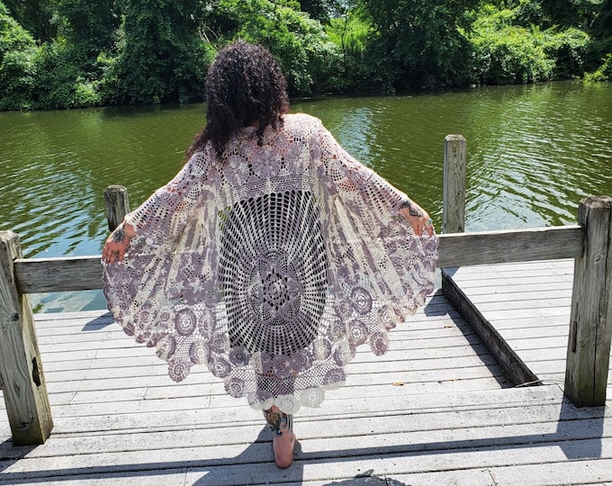 Bohemian Camo Vintage Lace Duster, Patchwork Camo Duster, Size M to XL ...