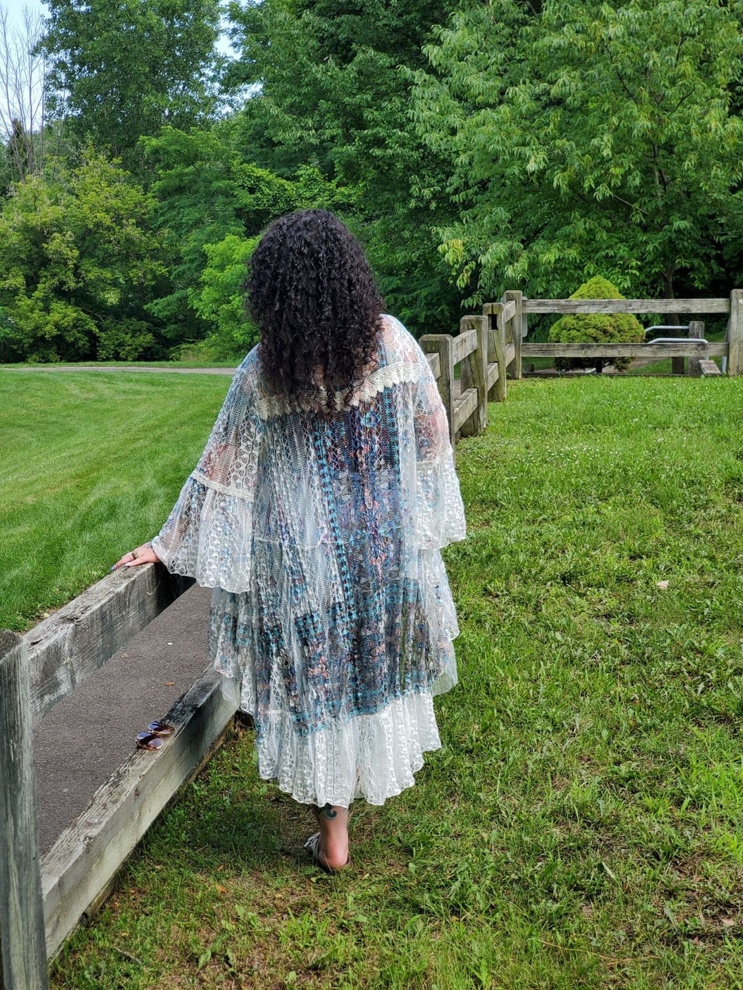 Plus Size Lace Duster, Stevie Nicks Style, Lace Kimono, Resort Wear ...