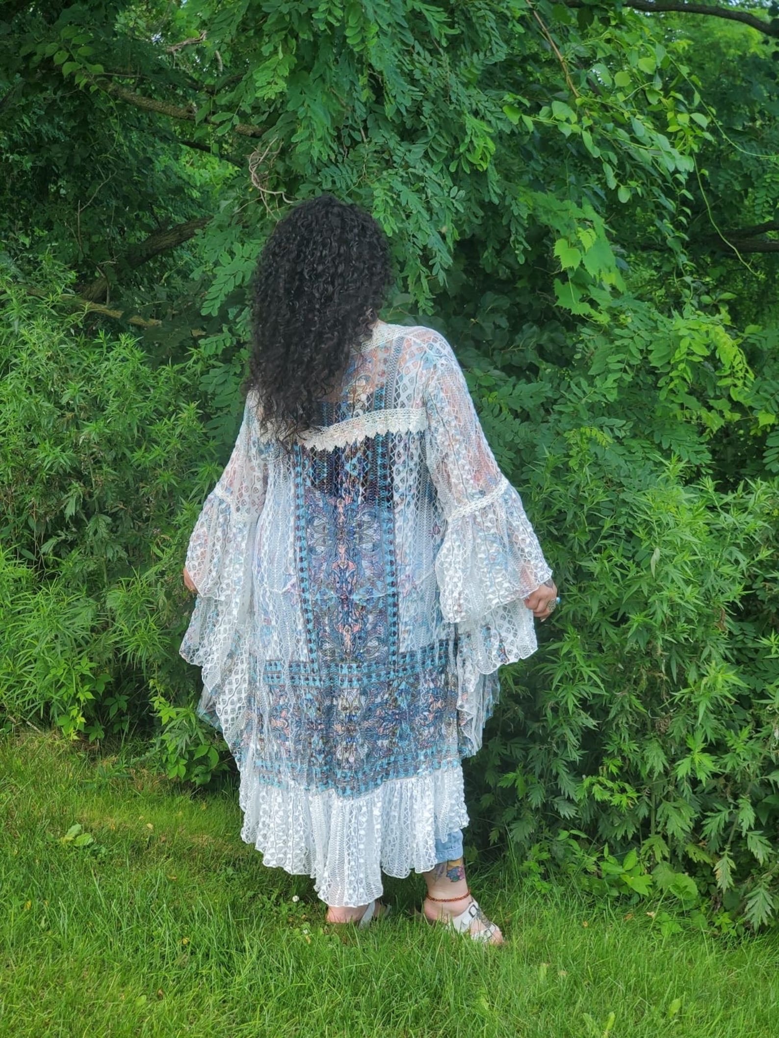 Plus Size Lace Duster, Stevie Nicks Style, Lace Kimono, Resort Wear ...