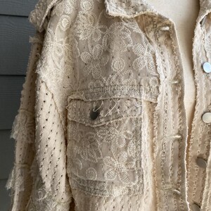 White Lace Jacket With Ruffle Sleeve, Upcycled Mixed Laces, Limited ...