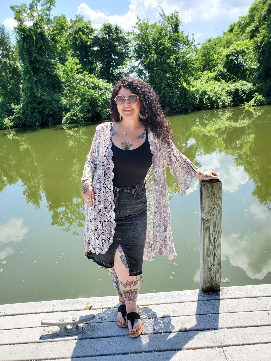 Crochet Duster, Plus Size Kimono, Plus Size Lace Duster, Vintage Kaftan ...