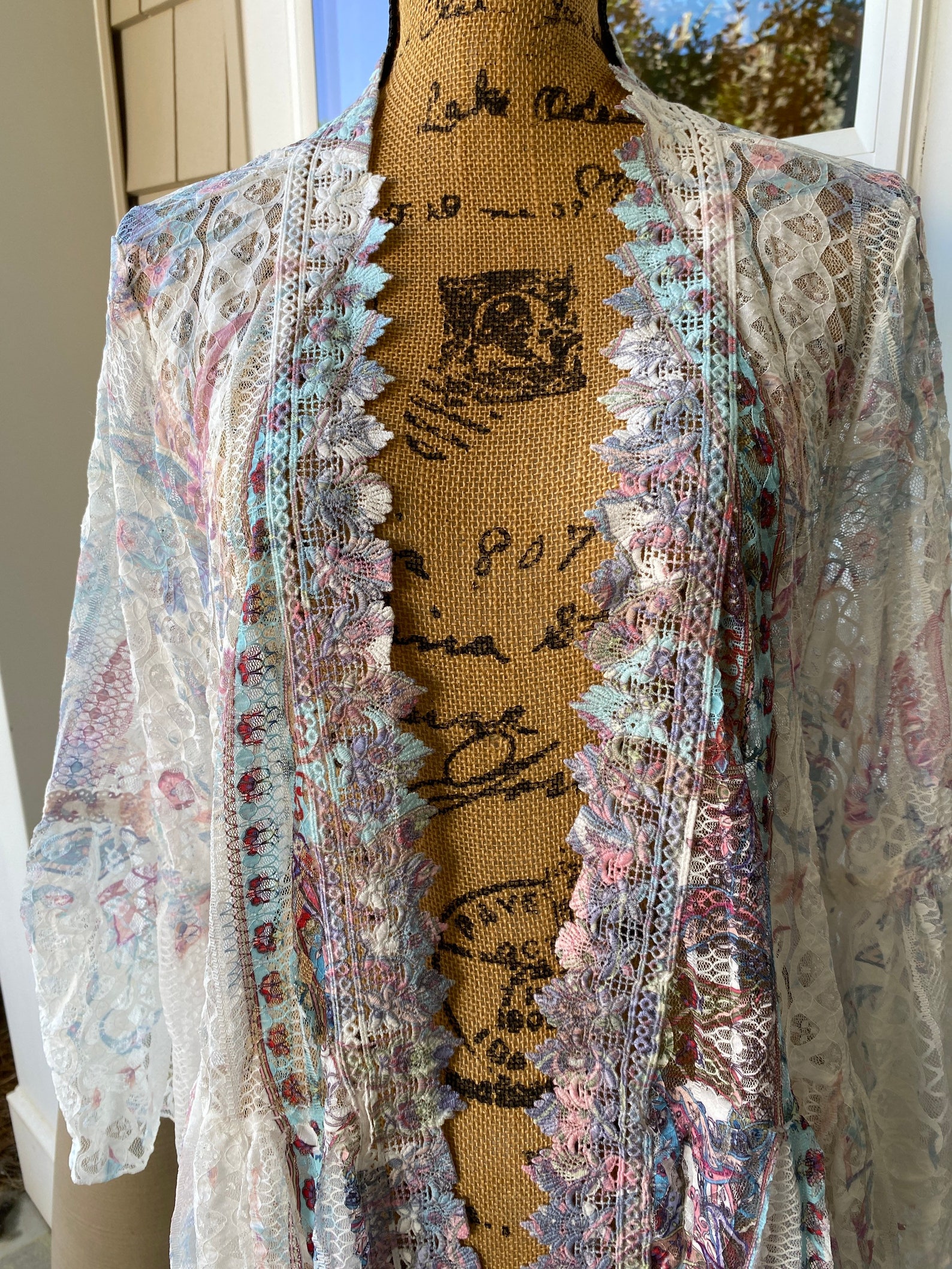 Plus Size Lace Duster, Stevie Nicks Style, Lace Kimono, Resort Wear ...
