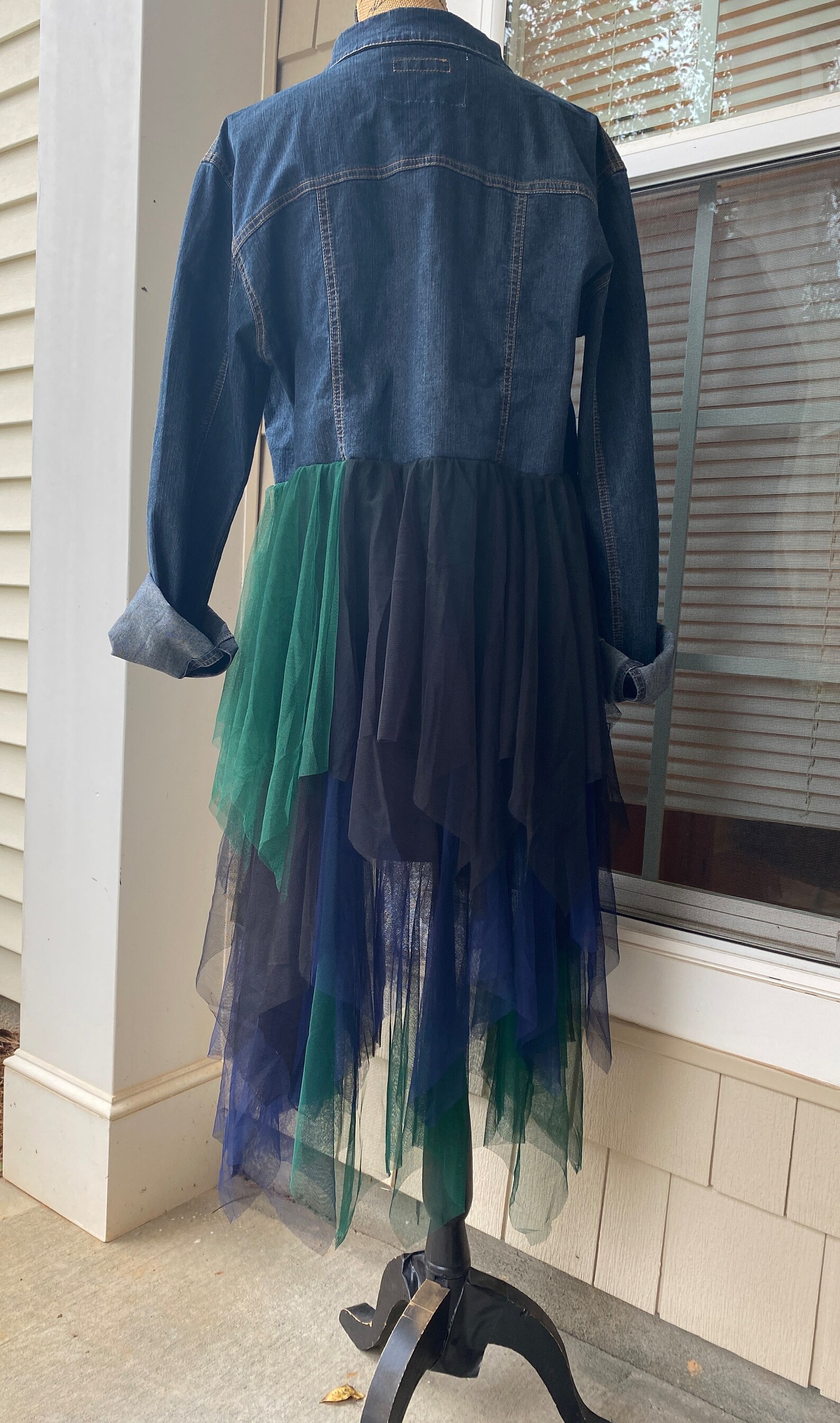 Denim Jacket With Tulle Skirt, Fairy, Vintage Jacket, Hippie Jacket ...