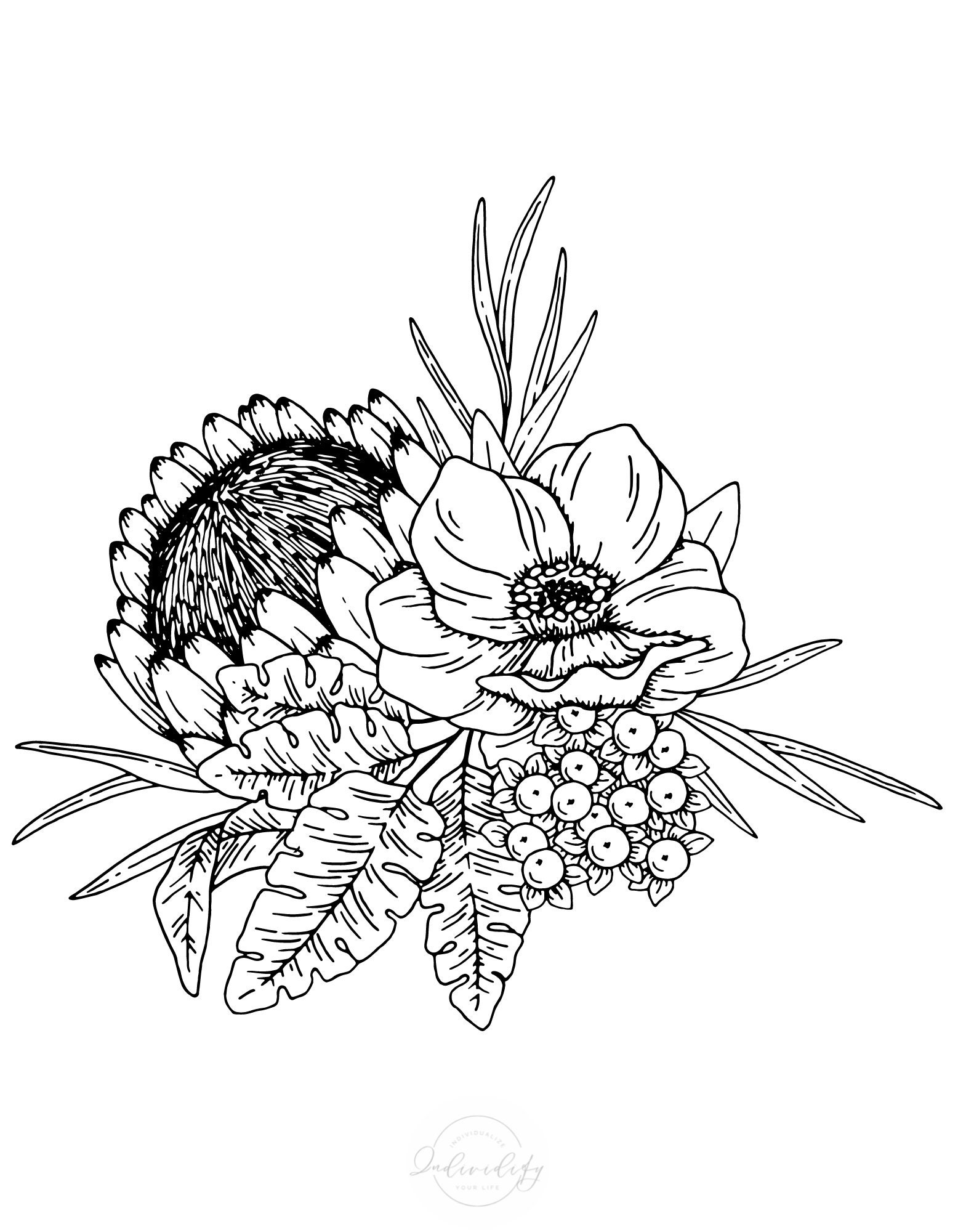 Mindfulness Coloring Book Rustic Flowers Collection 15 - Etsy