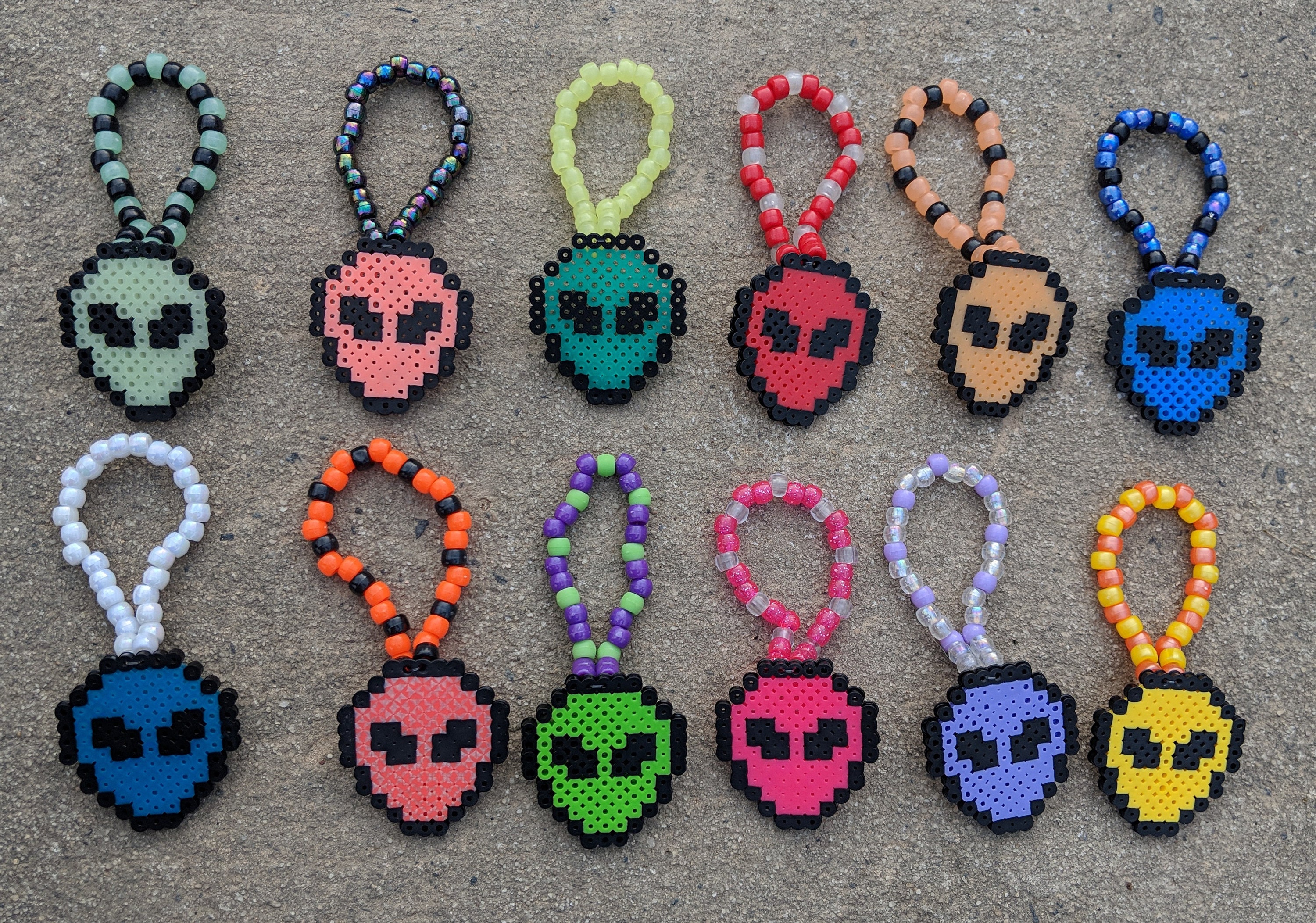 Random Assorted 24 pack of Alien Perlers on Kandi Bracelets | Etsy