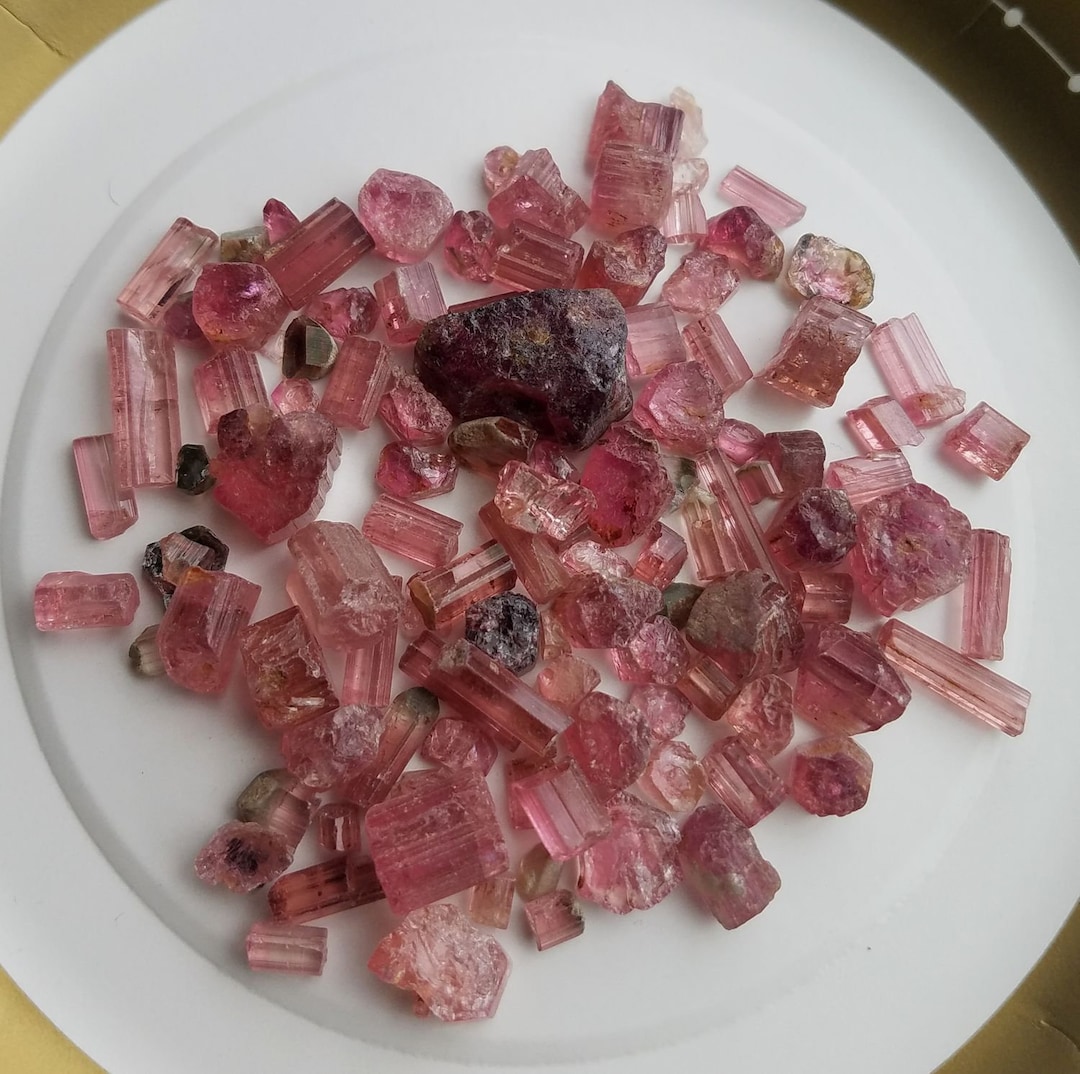 Rough Tourmaline Lot, Pink Tourmaline Faceting, Raw Tourmaline, Parcel ...