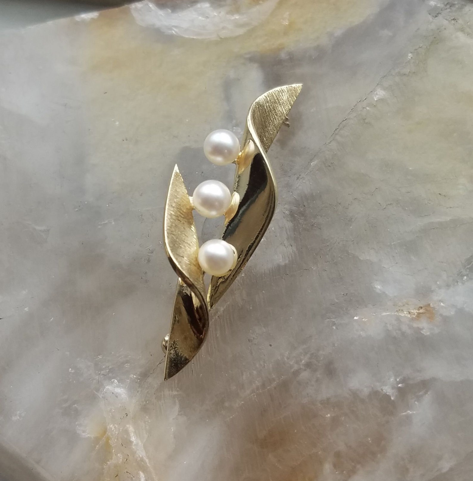 Vintage 14k Yellow Gold Pearl Pin 14k Yellow Gold Pearl - Etsy