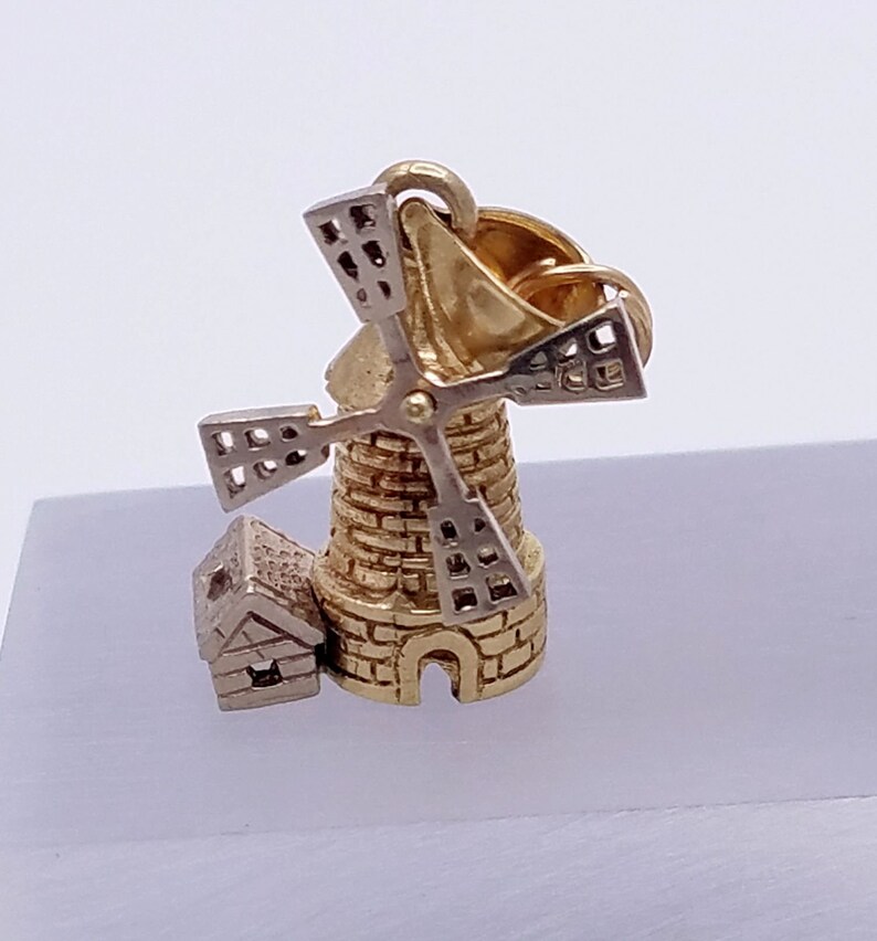 Vintage 14 Karat Yellow Gold Windmill Charm Estate 14k | Etsy