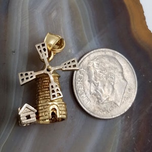 Vintage 14 Karat Yellow Gold Windmill Charm, Estate 14k Windmill ...