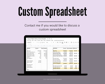 Custom Spreadsheet Templates for Google Sheets or Microsoft Excel ...