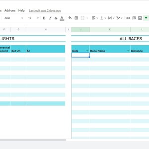 Race Log Template - Track Your Running Races and Automatically ...