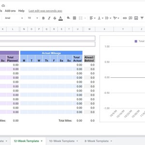 Running Training Plan Spreadsheet Template - Marathon, Half, 5K, Any ...