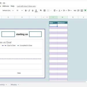 Running Goal Tracker - Yearly, Monthly, Weekly - Google Doc Spreadsheet ...