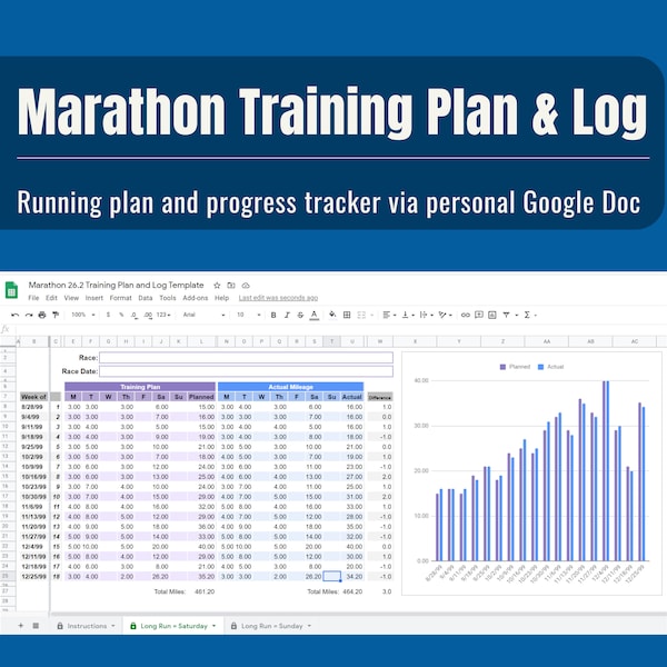 Excel Marathon Training Plan - Etsy Australia