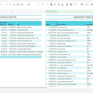 Race Log Template - Track Your Running Races and Automatically ...