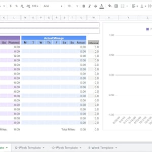 Running Training Plan Spreadsheet Template - Marathon, Half, 5K, Any ...
