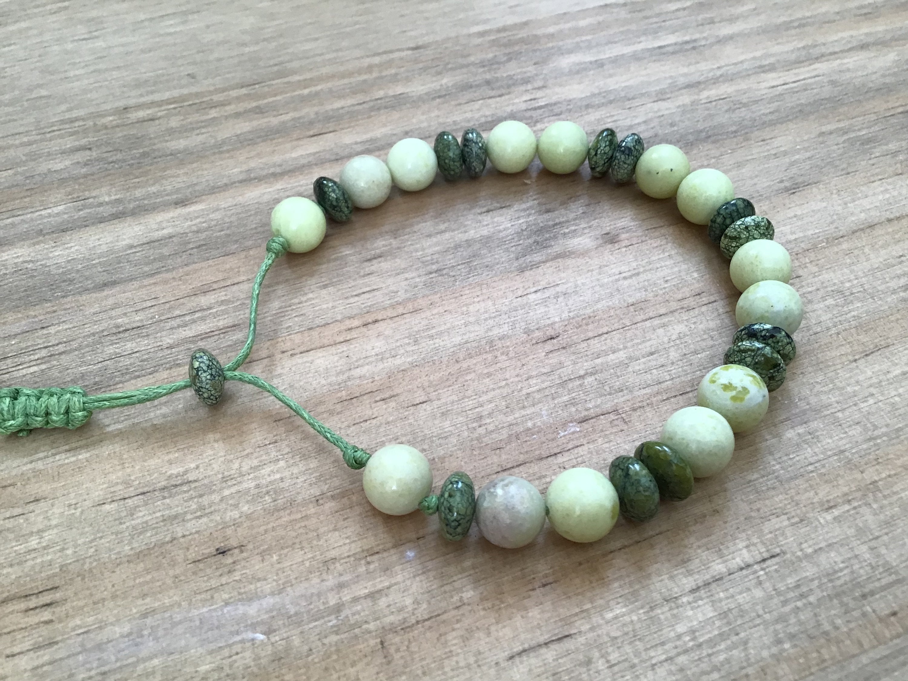 Lemon Jasper and Green Snowflake adjustable cotton cord | Etsy
