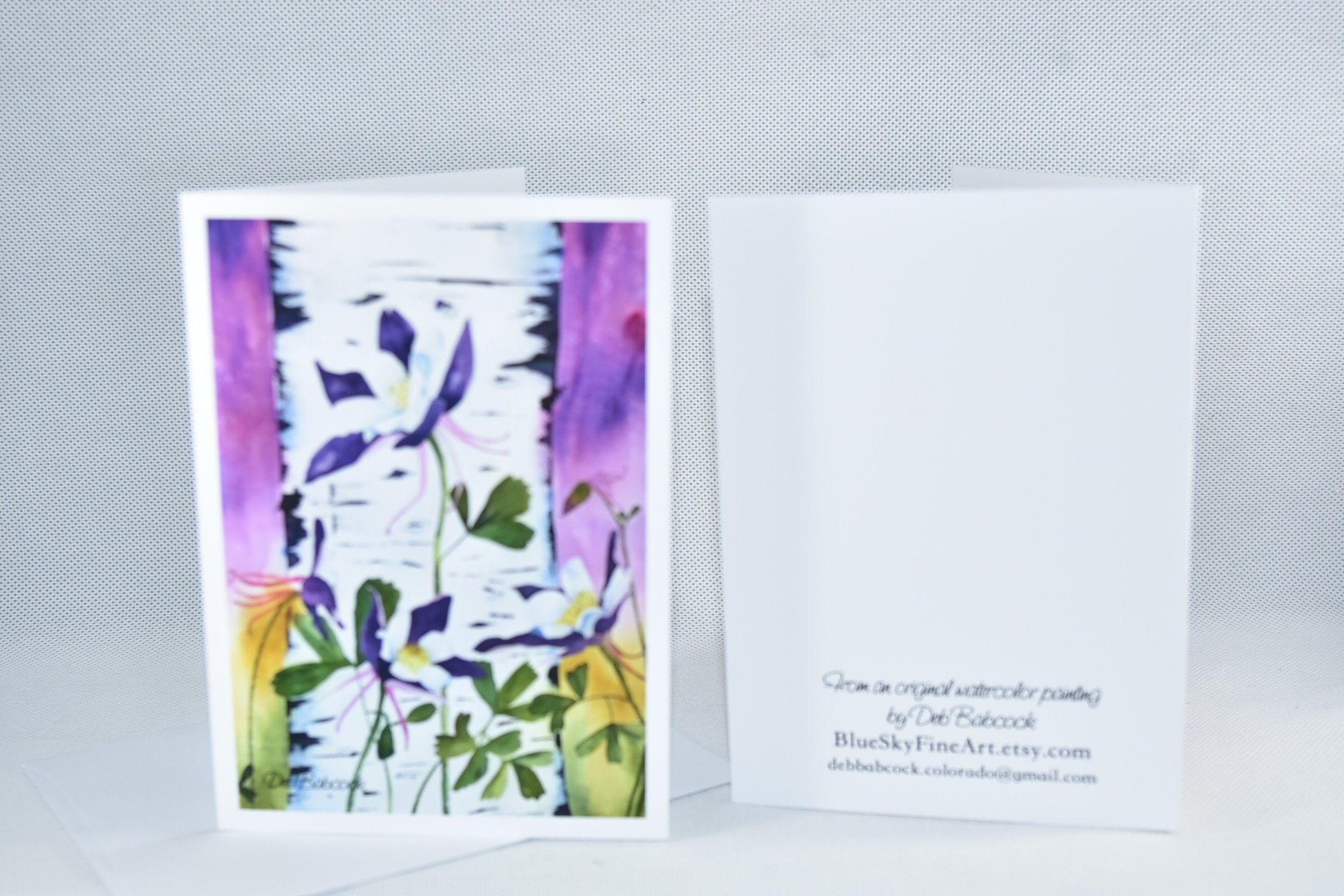 Aspen and Columbine Flower Card. Colorado Columbine Notecard. | Etsy