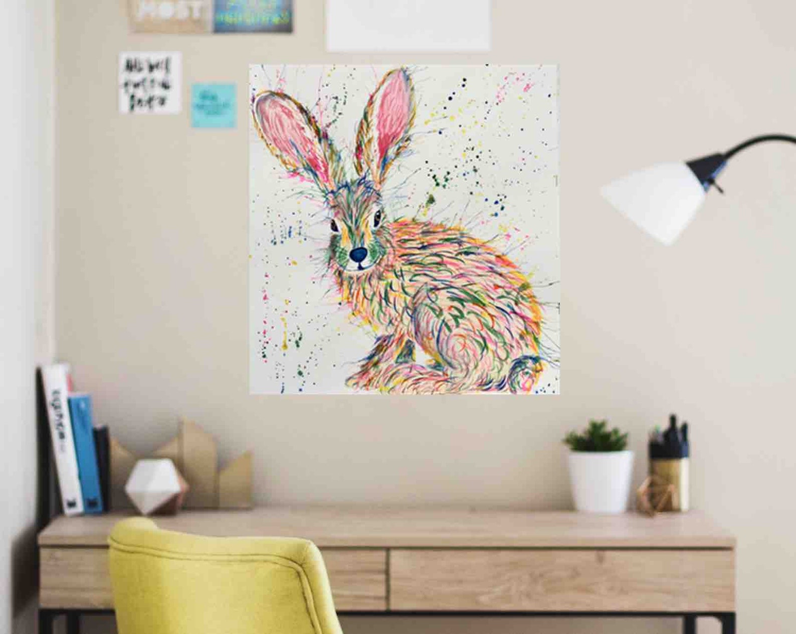 Fine Art Print of Psychedelic White Rabbit From My Original | Etsy