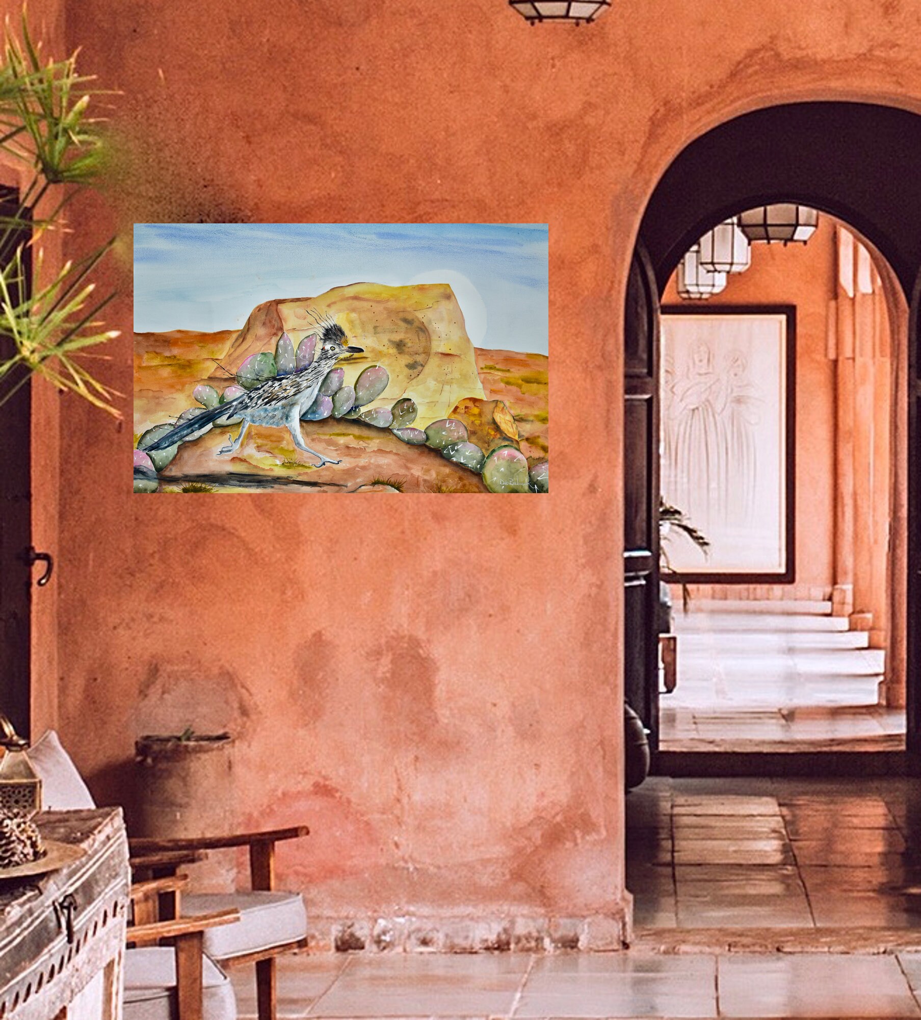Roadrunner and Cactus Fine Art Print. Southwest Decor. | Etsy