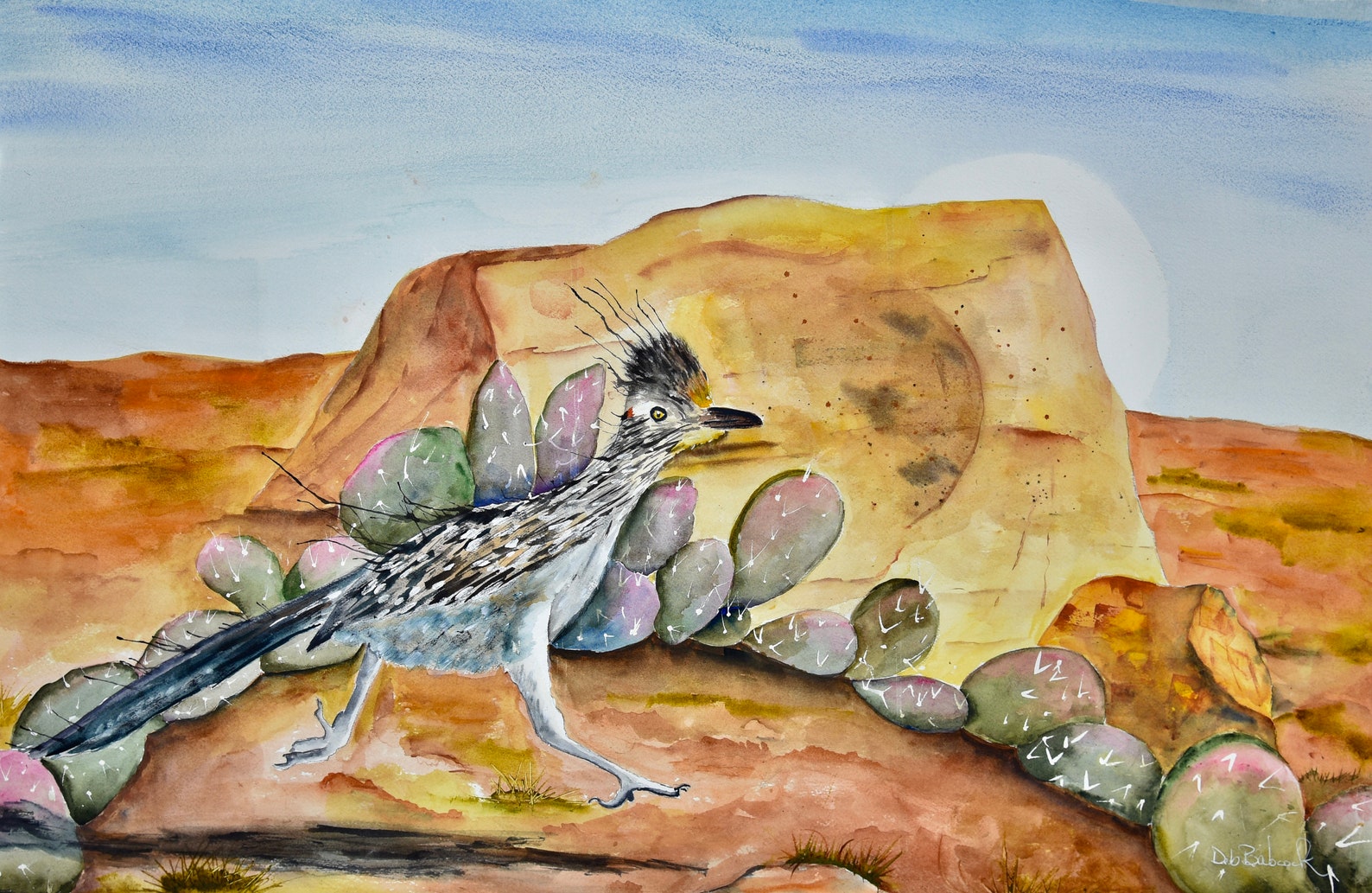Roadrunner and Cactus Fine Art Print. Southwest Decor. | Etsy