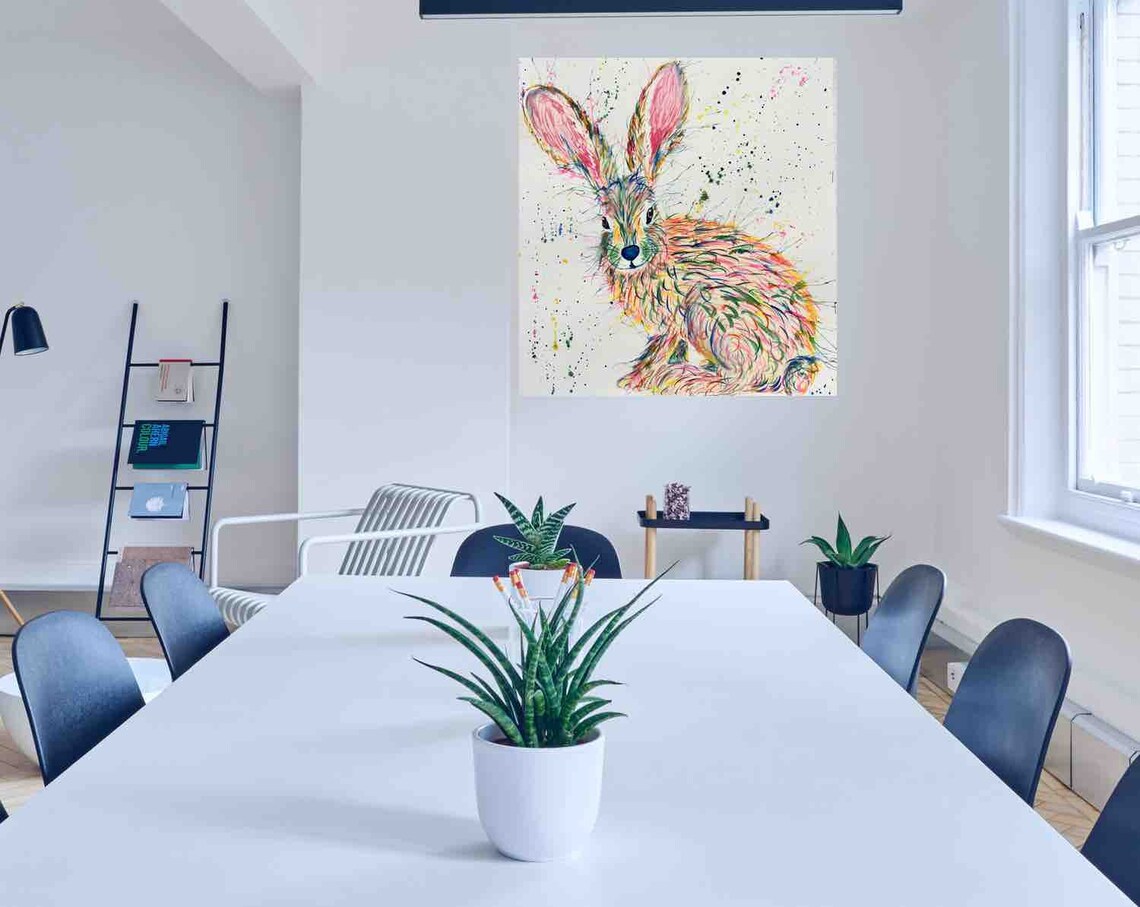 Fine Art Print of Psychedelic White Rabbit From My Original | Etsy