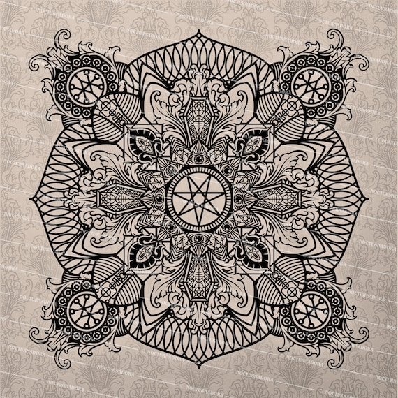 Occult Mandala Intricate Cricut SVG Digital Illustration | Etsy