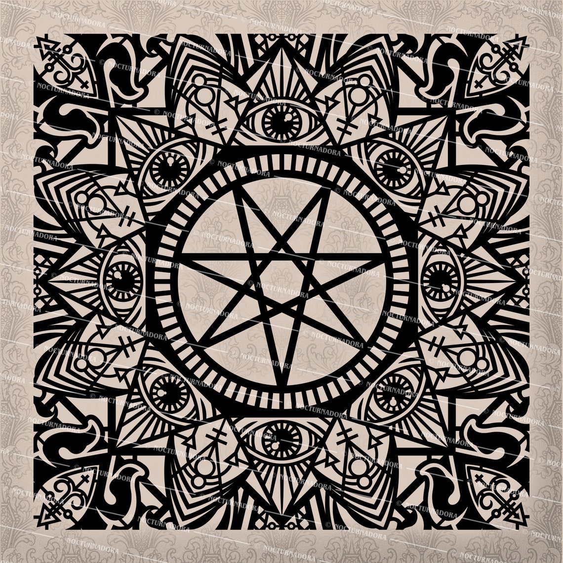 Occult Mandala, Intricate, Cricut, SVG, Digital Illustration, Horror ...