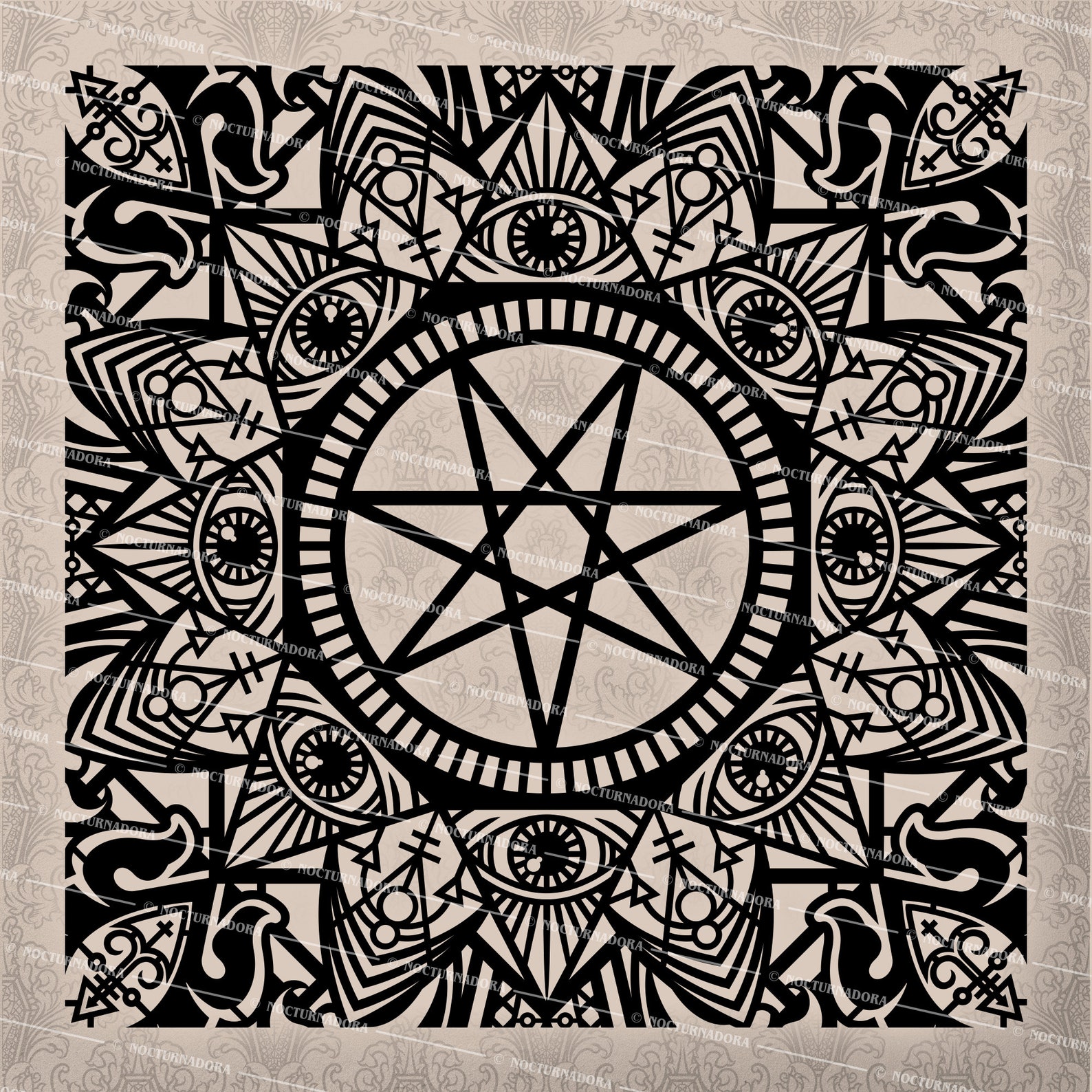 Occult Mandala, Intricate, Cricut, SVG, Digital Illustration, Horror ...