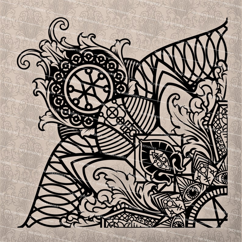 Occult Mandala, Intricate, Cricut, SVG, Digital Illustration, Horror ...