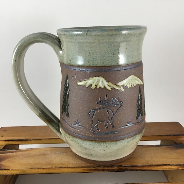 Handmade Pottery Elk Mug - Etsy
