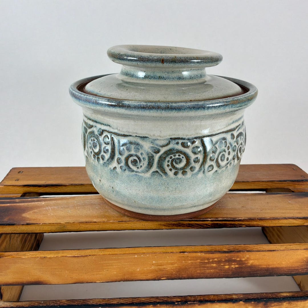 Handmade Stoneware French Butter Keeper, Multicolored Glaze - Etsy
