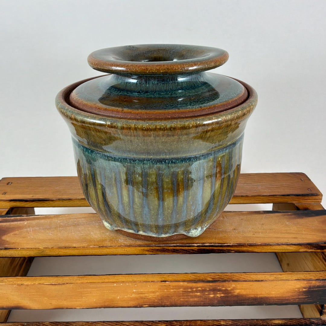 Stoneware French Butter Keeper, Handmade Pottery Butter Dish, in Stock ...