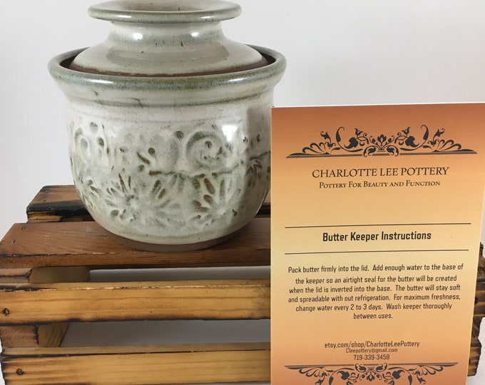 French Butter Keeper, Pottery Butter Dish, Ceramic Butter Keeper ...