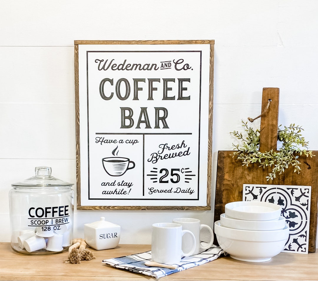 Coffee Bar Sign Coffee Sign Personalized Coffee Sign Custom - Etsy México