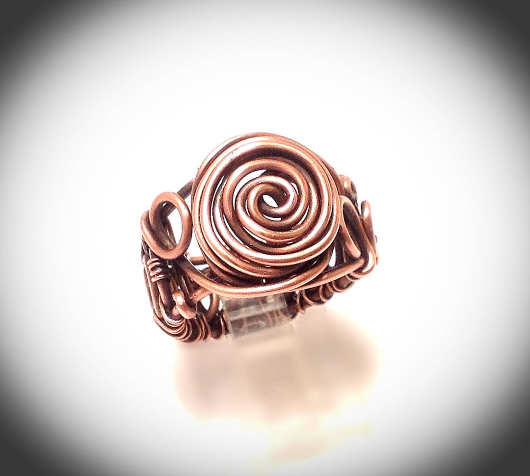 Wire Wrapped Jewelry. Copper Wirewrapped Ring. Circle Band. Wire ...