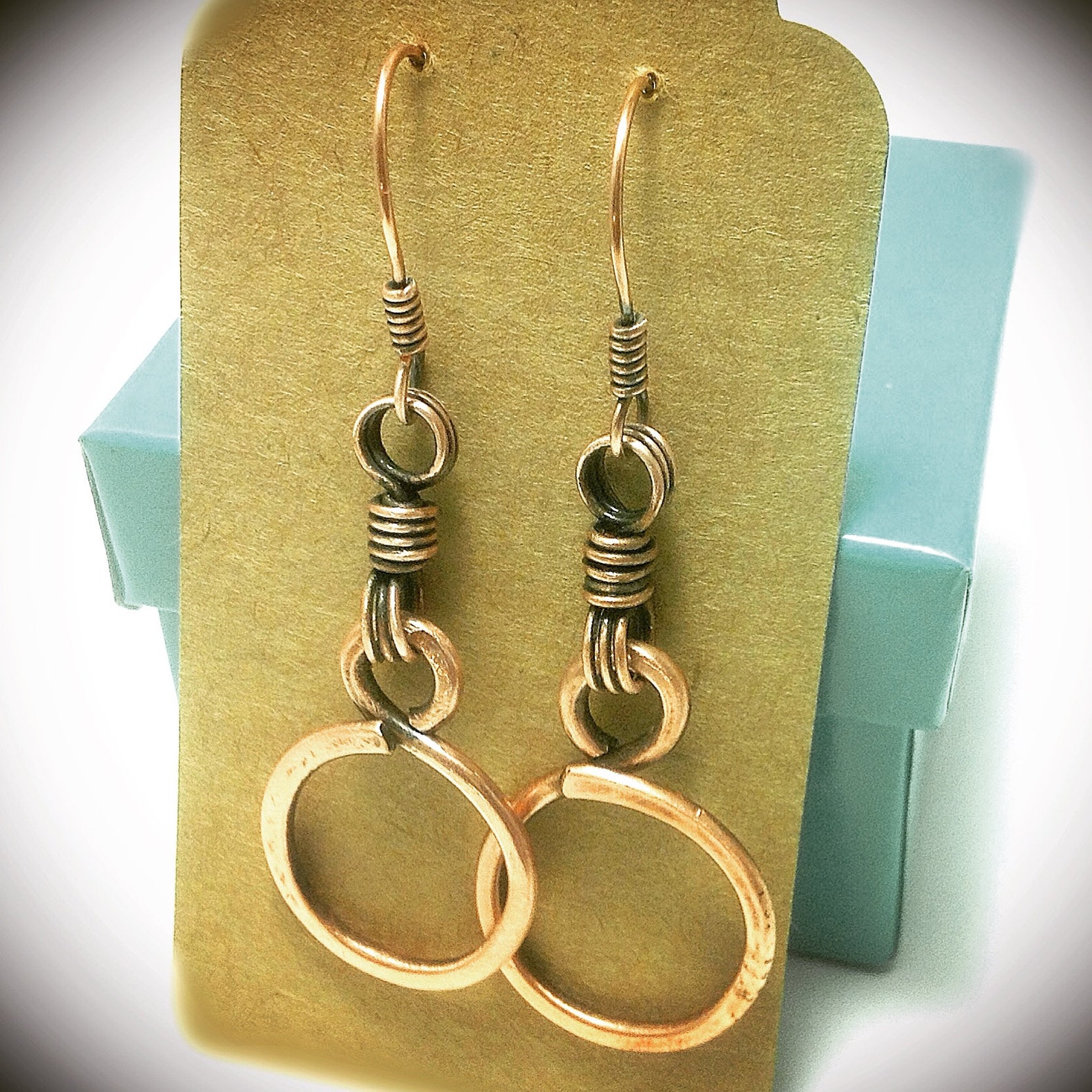 Wire jewelry. Copper wire earrings. Dangling wire earrings | Etsy