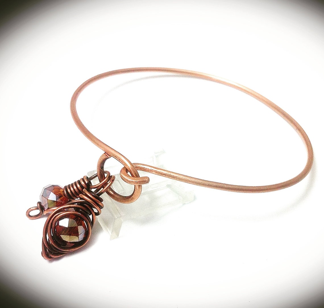 Wire Wrapped Jewelry. Copper Bracelet. Bangle Bracelet. Simple Copper ...