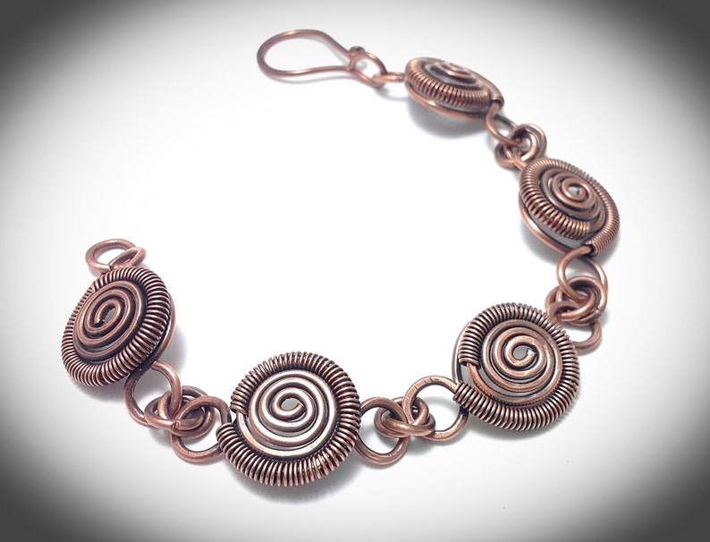 Copper Wire Jewelry Antiqued Copper Linked Coiled Wire - Etsy