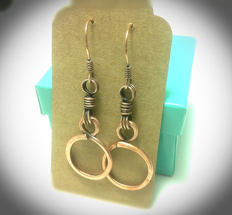 Wire jewelry. Copper wire earrings. Dangling wire earrings | Etsy