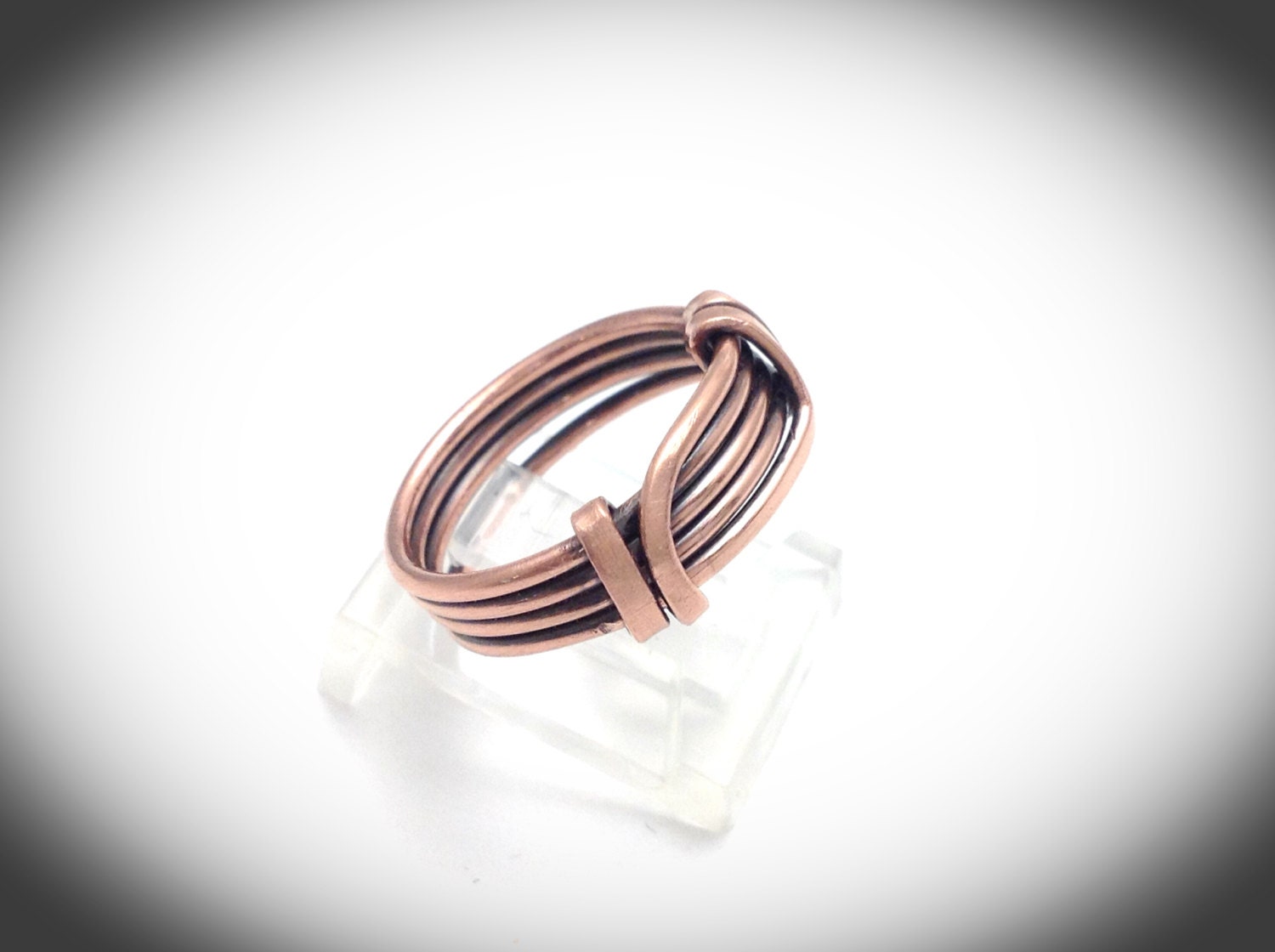 Adjustable Antiqued Copper Wire Wrapped Ring Band, Wire Wrapped Jewelry ...