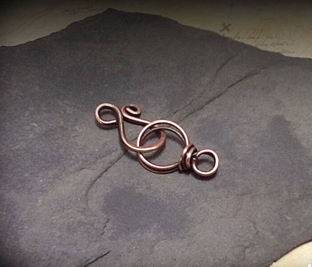 Wirewrapping, Copper Wire Wrapped Hook and Eye Clasp. Jewelry Findings ...