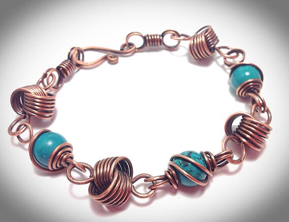 Wire wrapped jewelry Copper wire bracelet Celtic knots and | Etsy