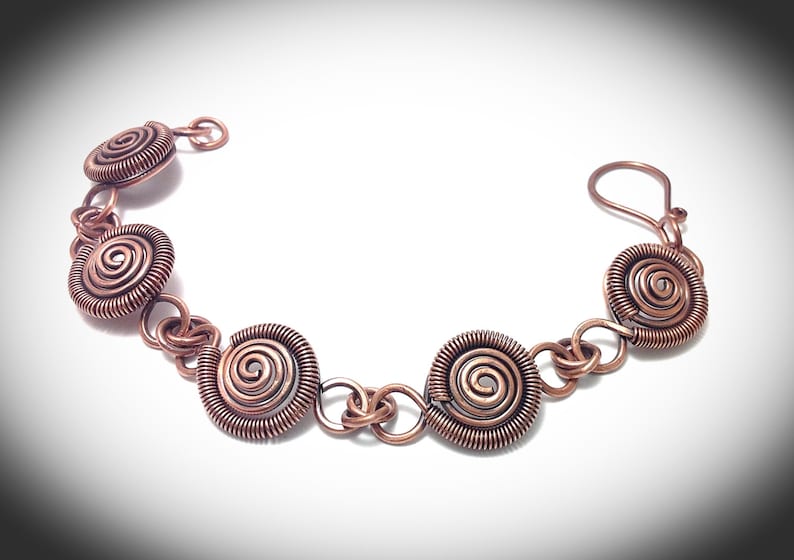 Copper Wire Jewelry Antiqued Copper Linked Coiled Wire - Etsy