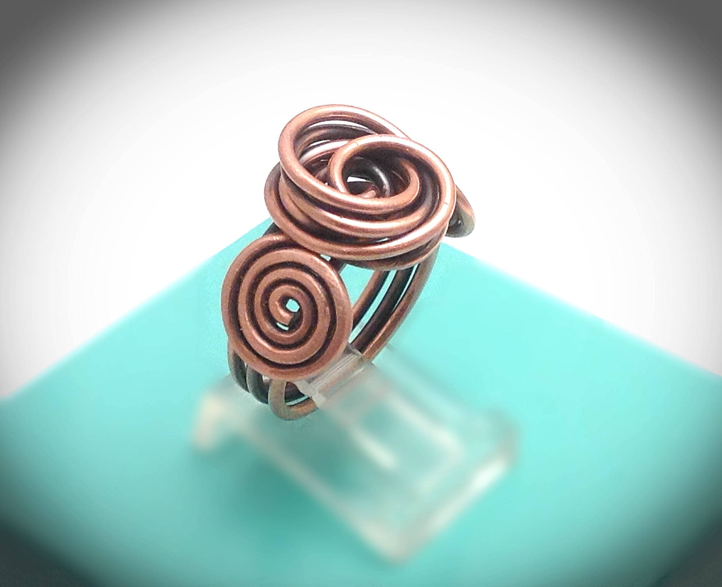 Wire Wrapped Jewelry, Copper Wirewrapped Ring, Wire Jewelry, Double ...