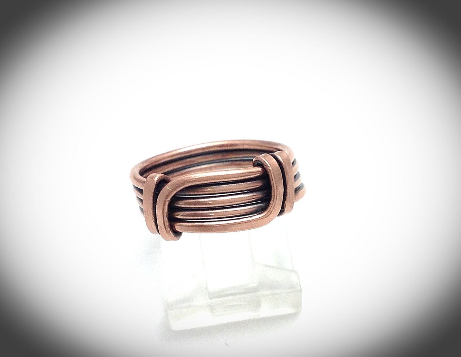 Adjustable Antiqued Copper Wire Wrapped Ring Band, Wire Wrapped Jewelry ...