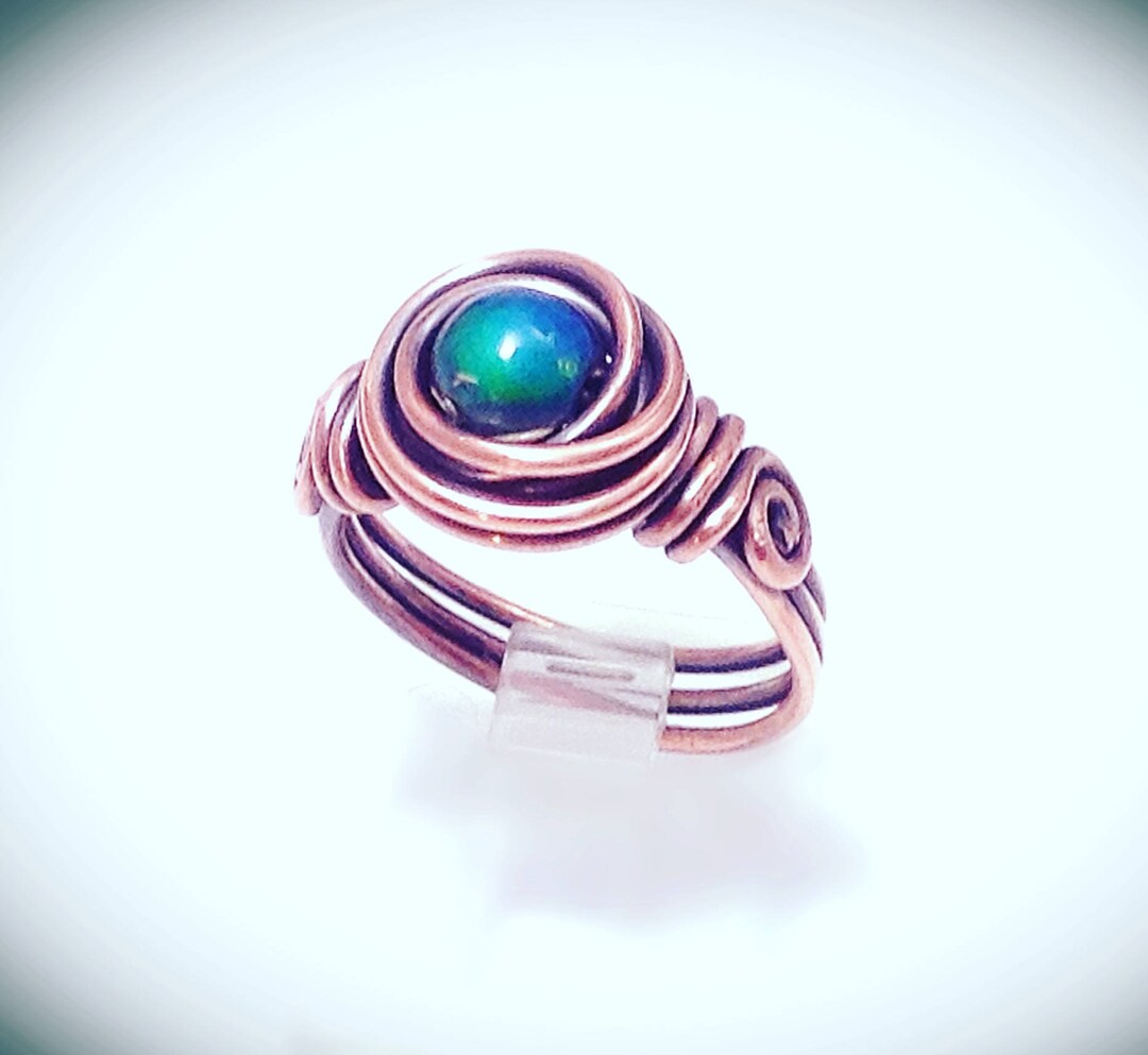 Handcrafted Copper Wire Mood Ring: Triple Band Jewelry - Etsy
