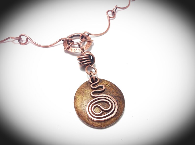 Copper Wire Jewelry. Wire Wrapped Necklace Antiqued Copper - Etsy