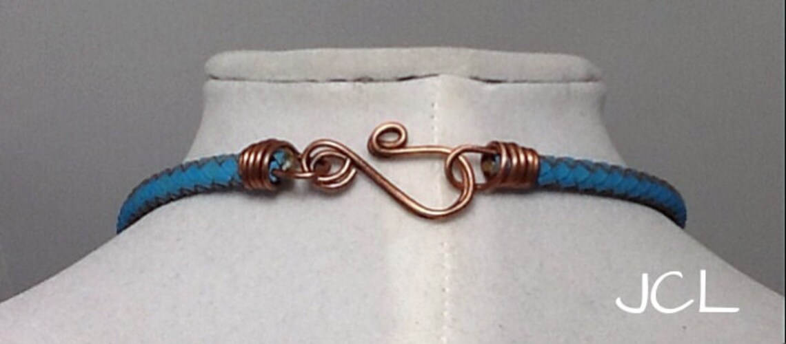 Wirewrapped Jewelry. Choker. Turquoise Leather Choker W/large Copper ...