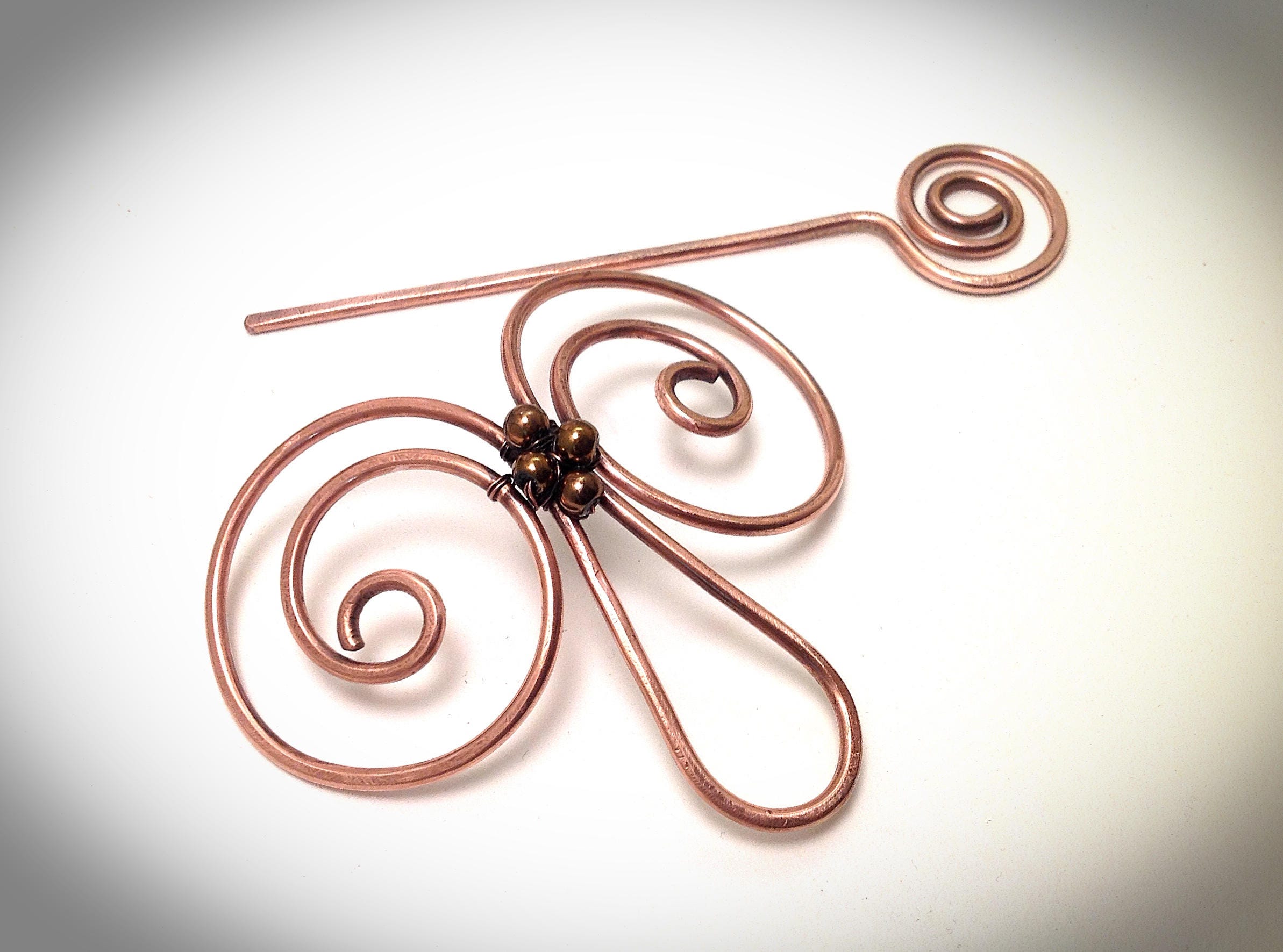 Wire wrapped Copper hair pin Wire wrapping Hair | Etsy